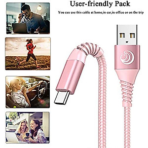 Type C Charging Cable 3A Fast Charge USB C Cable【2Pack 6FT】C Cord Phone Charger Fast Charging Cord for Samsung Galaxy S10 S9 S8 Note 8 A11 A01 A20 A21 A12 A10e A50 A51 S20 S21,LG K51 Stylo 4 5 6,Moto.