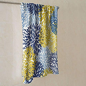 MSGUIDE Blue Yellow Navy Chrysanthemum Flowers Hand Towels for Bathroom Clearance Decor Face Towels Microfiber Towels Soft Fingertip Towel for Gym Yoga Spa Pool Sport Hotel