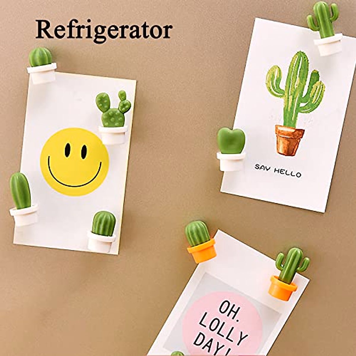 HAUTOCO Decorative Refrigerator Magnets Fridge Magnets, 12Pcs Mini Plant Fridge Magnet Cactus Whiteboard Magnets Locker Accessories Push Pin Magnets for Magnet Boards Fridge School Home Office Decor