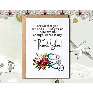 NTVShop Cute Thank You Card - Healthcare Worker Thank You Card - Nurse Appreciation Card - Perfect Card For Doctor Nurse