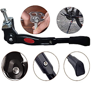 Eleckal Kickstand for Kids Bike,for 12" 14" 16" 18" 20" inch Children's Bicycle Single-Side Kick Stand Rear Mount Bikes Support Racks (Black)