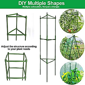 3Pack Tomato Cages Plant Cages 4ft Multifunctional Tomato Support Garden Trellis Tomato Stakes Cucumber Tomato Trellis for Vertical Climbing Plants Vegetable Flowers