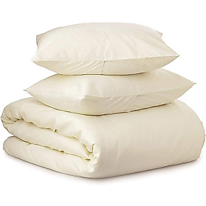 Mulberry Silk Premium 3-PCs Duvet Cover Set- 100% Mulberry Silk (19-Momme) with Zipper & Corner Ties, OekoTex Certified (Twin, White)