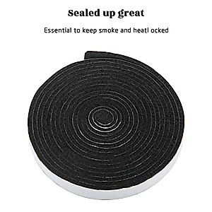 High Temp Grill Gasket Big Green Egg Accessories Replacement Heat Felt BBQ Smoker Black Gasket Adhesive Pre-Shrunk Self Stick Felt 14ft L/XLarge Big Green Egg