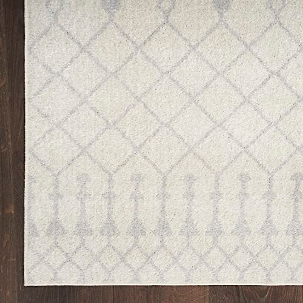 Nourison Astra Machine Washable Moroccan Ivory 9' x 12' Area Rug, Easy Clean, Non Shedding, Bed Room, Living Room, Dining Room, Kitchen (9x12)