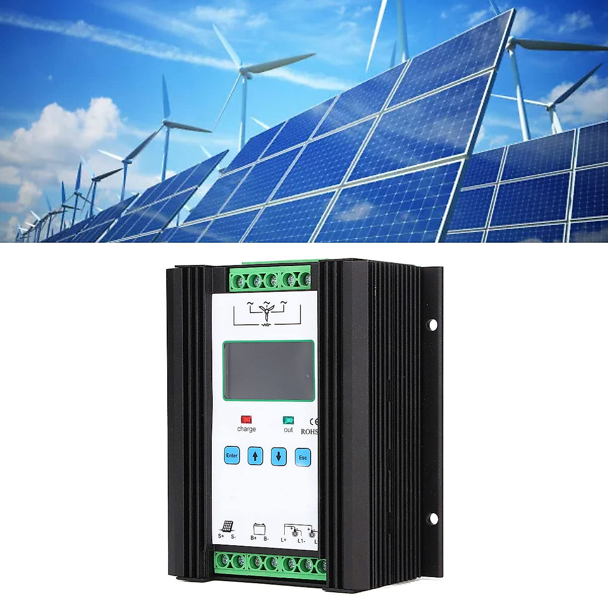 Wind Solar Hybrid Controller , Solar Hybrid Controller Solar Controller Digital Intelligent Control Wind Solar Regulator 12V 24V 600W