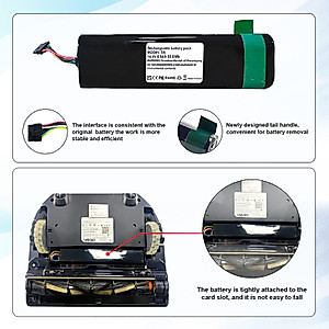 Moccdor 6.5Ah Replacement Li-Ion Battery for Neato Robotics,Compatible with D3 D4 D5 D6 D7 Robot Vacuum Cleaners,Black