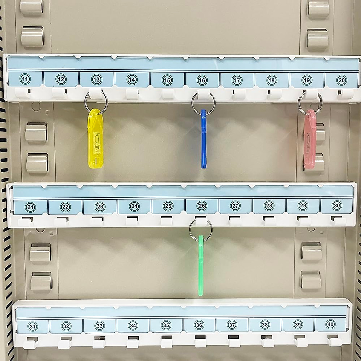 TECHTONGDA Wall Mount Key Cabinet Key Storage Lock Box Steel Adjustable Key Organizer (60 Position)