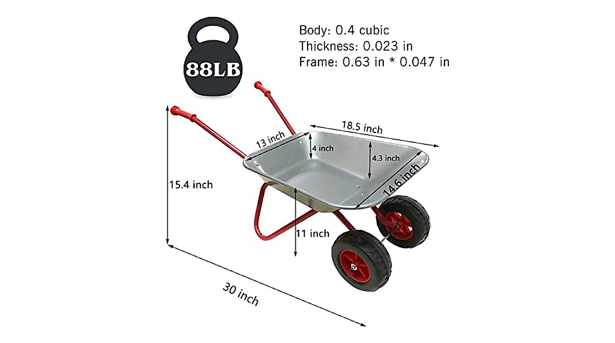Kid Wheelbarrow for Kids – Durable Metal Garden Toy for Outdoor Play