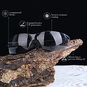 Queekay 12 Pack Safety Glasses Bulk Impact UV Scratch Glasses Protective Eyewear for Men Women Adolescents Eye Protection for Work Lab Construction Science (Gray)