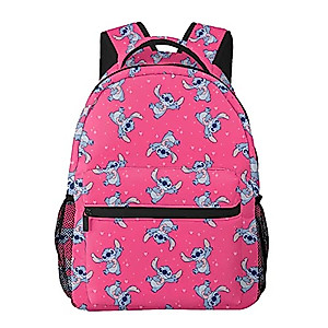 Beger Cute Anime Backpack Stitch Large Capacity Multifunction Backpacks Lightweight Sports Travel Laptop Bag Cartoon Stitch Daypack Gifts