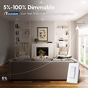 BBOUNDER 24 Pack 6 Inch 5CCT Ultra-Thin LED Recessed Ceiling Light with Junction Box, 2700K/3000K/3500K/4000K/5000K Selectable, 12W Eqv 110W, Dimmable Canless Wafer Downlight, 1050LM - ETL&FCC