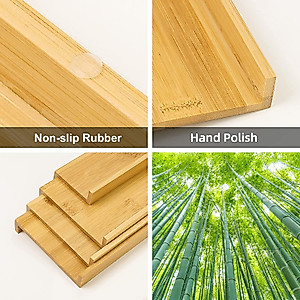 KitHero Spice Drawer Organizer with 35 Spice Jars,216 Labels,50 Non-slip Rubber, Bamboo 4 Tier Seasoning Rack Tray Insert for Kitchen Drawers,Cabinets,Countertop,16.14" Wide x 15.8" Deep