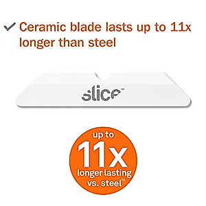 Slice 10404 Replacement Blade, Ceramic, Finger Friendly, Rounded Tip, Lasts 11x Longer Than Metal