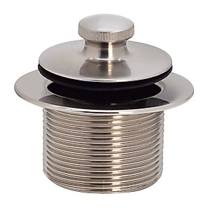Westbrass D331-07 1-1/2-Inch NPSM Coarse Thread Twist & Close Bath Drain, Satin Nickel