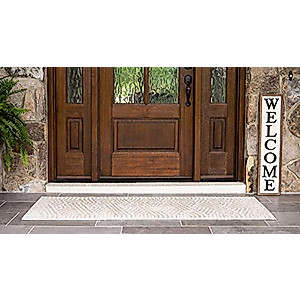 Unique Loom Sabrina Soto Outdoor Collection Modern, Vibrant, Carved Area Rug, 2 ft x 6 ft, Beige