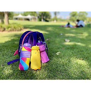 Collapsible Cat Kids Water Bottle BPA Free Portable Leak Proof with Silicone for School Travel Outdoor