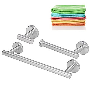Punch-Free Towel Rack,Otufan Stainless Steel Hangable Towel Rod Free Punch Storage Single Rod Cabinet Bathroom Hanger Suitable for Bathroom Kitchen(#1)