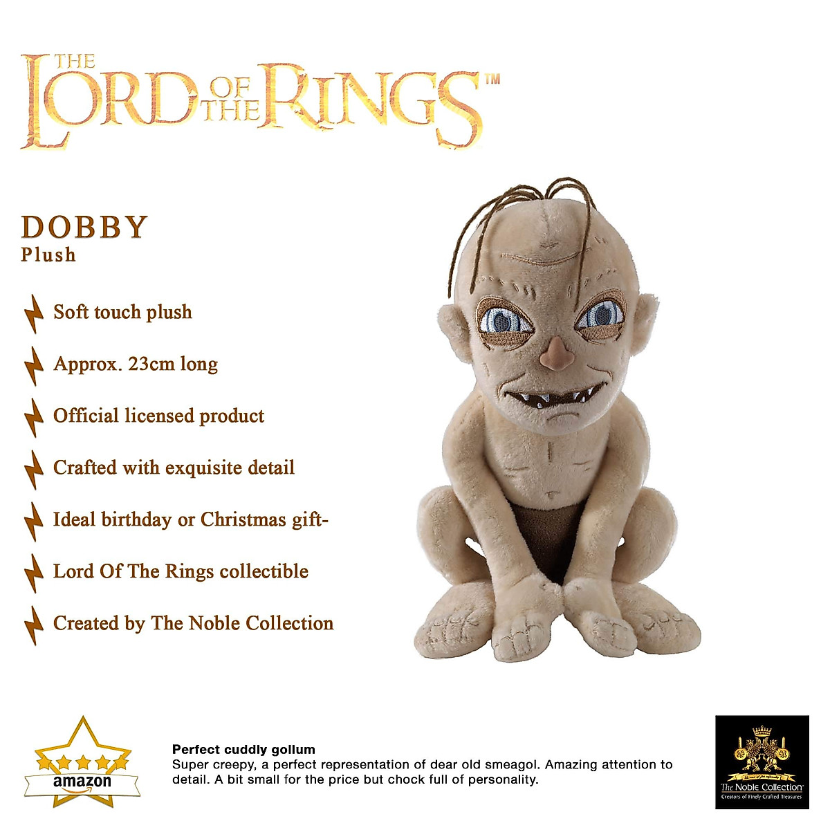 The Noble Collection Lord of The Rings Gollum Plush