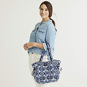 Vera Bradley Women's Cotton Glenna Satchel Purse, Hummingbird Park, One Size