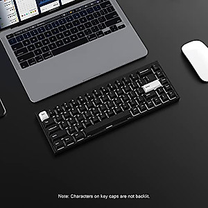 WOB Keycaps 168 Keys, Double Shot PBT Custom Keycap Set, Minimalist Style White on Black Cherry Profile Keyboard Keycaps for Cherry Gateron MX Switches Mechanical Keyboard