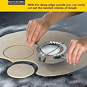 Best Utensils Stainless Steel Ravioli Mold Empanada Press Pierogi Dumpling Maker Wrapper Pastry Dough Cutter Kitchen Accessories (L: 4.75 inch)