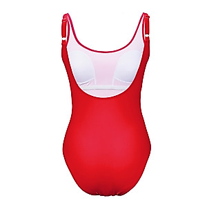 Womens Swimsuits One Piece Tummy Control Bathing Suit for Women Sexy Slimming Swimsuit Red S