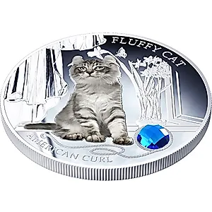 2013 Fiji - Dogs & Cats - Release 1 - Fluffy Cat - American Curl - 1oz - Silver Coin - $2 Uncirculated