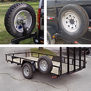 SOSERIVD Spare Tire Carrier Fits 4 & 5 & 6 Lugs Trailer Wheels on 4", 4.5'', 4.75'', 5'' and 5.5'' Bolt Patterns, Holds up to 150Lbs, Easy to Install