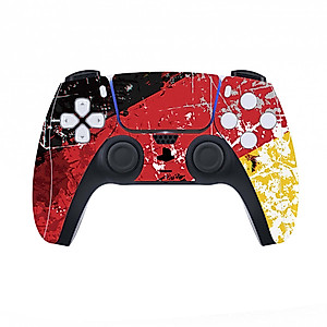 PlayVital Impression Germany Flag Full Set Skin Decal for PS5 Console Disc Edition, Sticker Vinyl Decal Cover for PS5 Controller & Charging Station & Headset & Media Remote