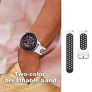 Huadea 8Pack Replacement for Samsung Galaxy Watch 46mm Band, Galaxy watch 3 Bands 45mm, Gear S3 Frontier Classic Watch Bands, 22mm Breathable Silicone Straps Quick Release Compatible with Garmin