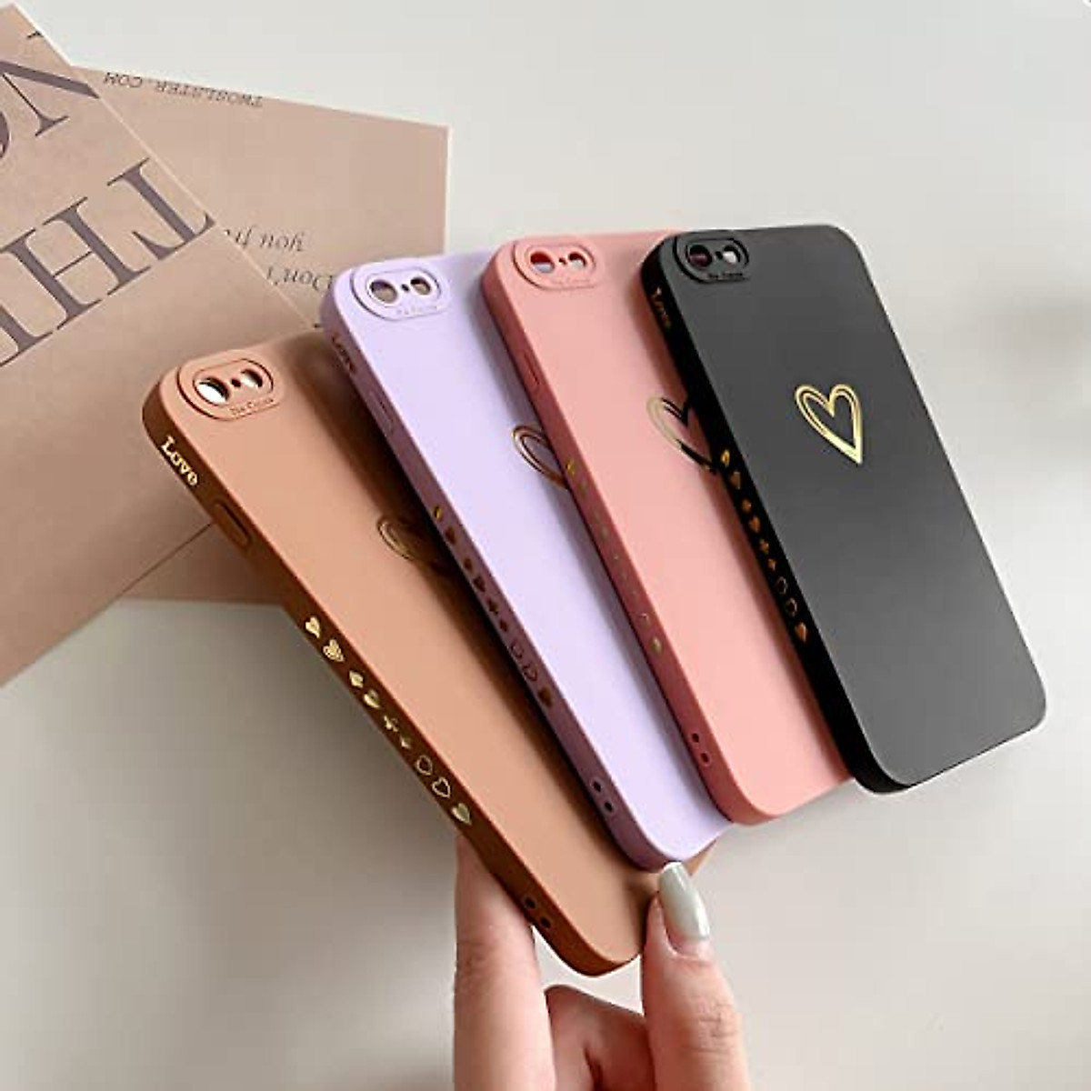 iPhone 6s Plus Case for Girls,Cute Phone Cases iPhone 6 Plus for Women Heart Pattern Soft Silicone Protective Cover for iPhone 6 Plus/6s Plus 5.5 inch -Purple