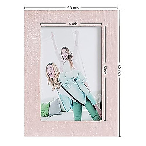 eletecpro 4x6 Picture Frame Set of 4 - Wooden Designs Wall Decor - Table Top & Wall Mount Photo Frame - Vertical & Horizontal - Rustic Home Décor Picture Frames