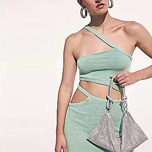 Women's Rhinestones Purses Silver Evening Bag Crystal Clutch Wedding Party Sparkly Hobo Bags for Women (silver)