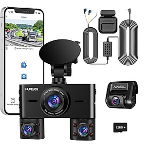 HUPEJOS V7 360° 4 Channel Dash Cam with Type-C Hardwire Kit with Radar Detection