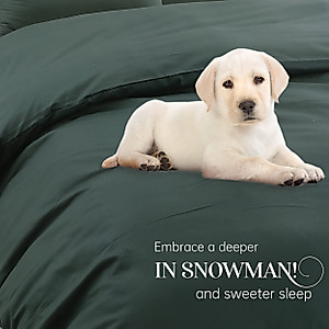 SNOWMAN Duvet Cover Queen Size,3 Pieces Bedding Sets,1200Thread Count 100% Egyptian Cotton Comforter Cover with 2 Pillowcases Ultra Soft&Breathable(Blue,90x90Inches)