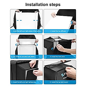 PULUZ Portable Photo Studio Light Box, 16"x16" Professional Dimmable Shooting Tent Kit Soft Box with 480pcs LEDs Lights 4 Backdrops for Jewelry and Small Product Photography Props Upgrade 16 inch