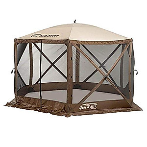 CLAM Quick-Set Escape 11.5 x 11.5 Ft Portable Pop Up Camping Outdoor Gazebo Screen Tent Canopy Shelter & Carry Bag with 6 Wind & Sun Panels Accessory