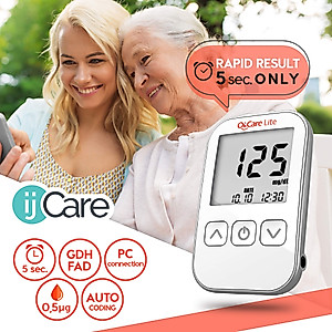 Oh’Care Lite Blood Sugar Testing Monitor – Glucose Test Strips and Lancets for for Blood Testing – Accurate and Affordable Diabetic Supplies (100 Strips + 100 Lancets)