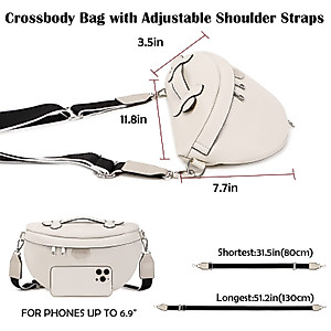 Eslcorri Crossbody Bags for Women - Fashion Sling Purse Shoulder Bag Fanny Pack Leather Causal Chest Bum Bag with Adjustable Wide Strap for Workout Traveling Running Shopping - Brown