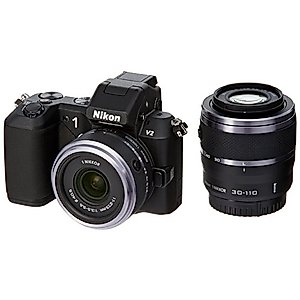 [Original] Nikon Set Mirror-Less SLR Nikon1 V2 + 11-27.5mm + 30-110mm Double Zoom kit BK N1V2WZBKA [International Version, No Warranty]