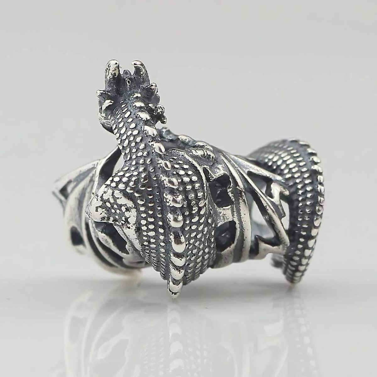 Fairytale Ice Fire Dragon Sterling Silver Charm Bead For Pandora & Similar Charm Bracelets & Necklaces