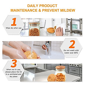 Bamboo Mason Jar Lids Regular Mouth Storage Canning Jar Lids, 6 Pack Lids with Decorative Chalkboard Labels and Pen for Regular Mouth Mason Jar