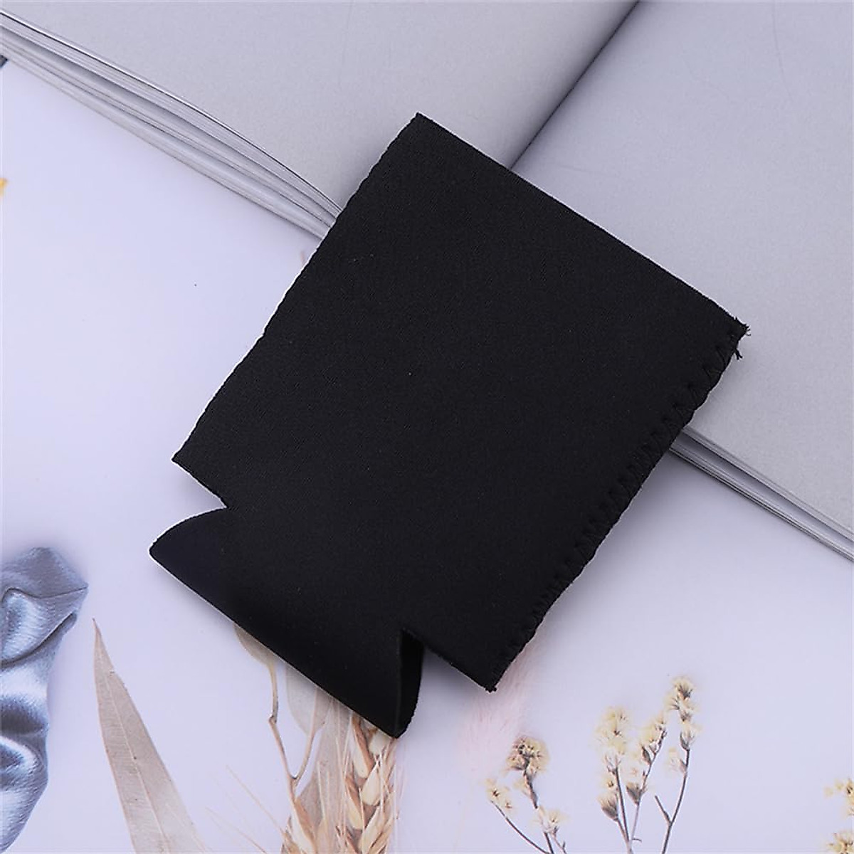 EYAKEG Blank Beer Can Cooler Sleeves (4-Pack) Bulk Sublimation Blanks for Vinyl Plain Collapsible Foam Can Sleeves Coolers for Soda Cans & Bottles Black