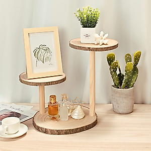 WILLOWDALE 3 Tier Cupcake Stand for 24 Cupcakes, Wood Cup Cake Tier Stand Farmhouse Tiered Tray Decor Set, Rustic Wedding Cake Stands for Dessert Table Display Set Wooden Serving Tray for Party