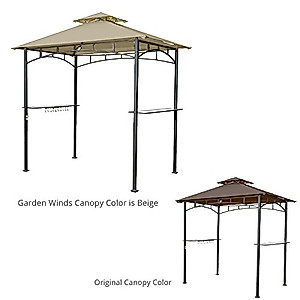 Garden Winds Replacement Canopy Top Cover for The LED Lighted Grill Gazebo - RipLock 350