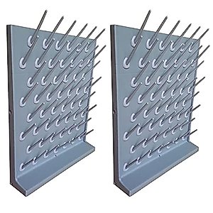 Leblett 2 Pack Laboratory Drying Rack 27/52 Pegs Wall Mounted/Desktop Detachable Drying Draining Rack Cleaning Equipment Frames (52Pegs)