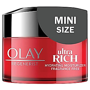 Olay New Regenerist Ultra Rich Face Moisturizer, Fragrance-Free, Trial Size, 0.5 oz