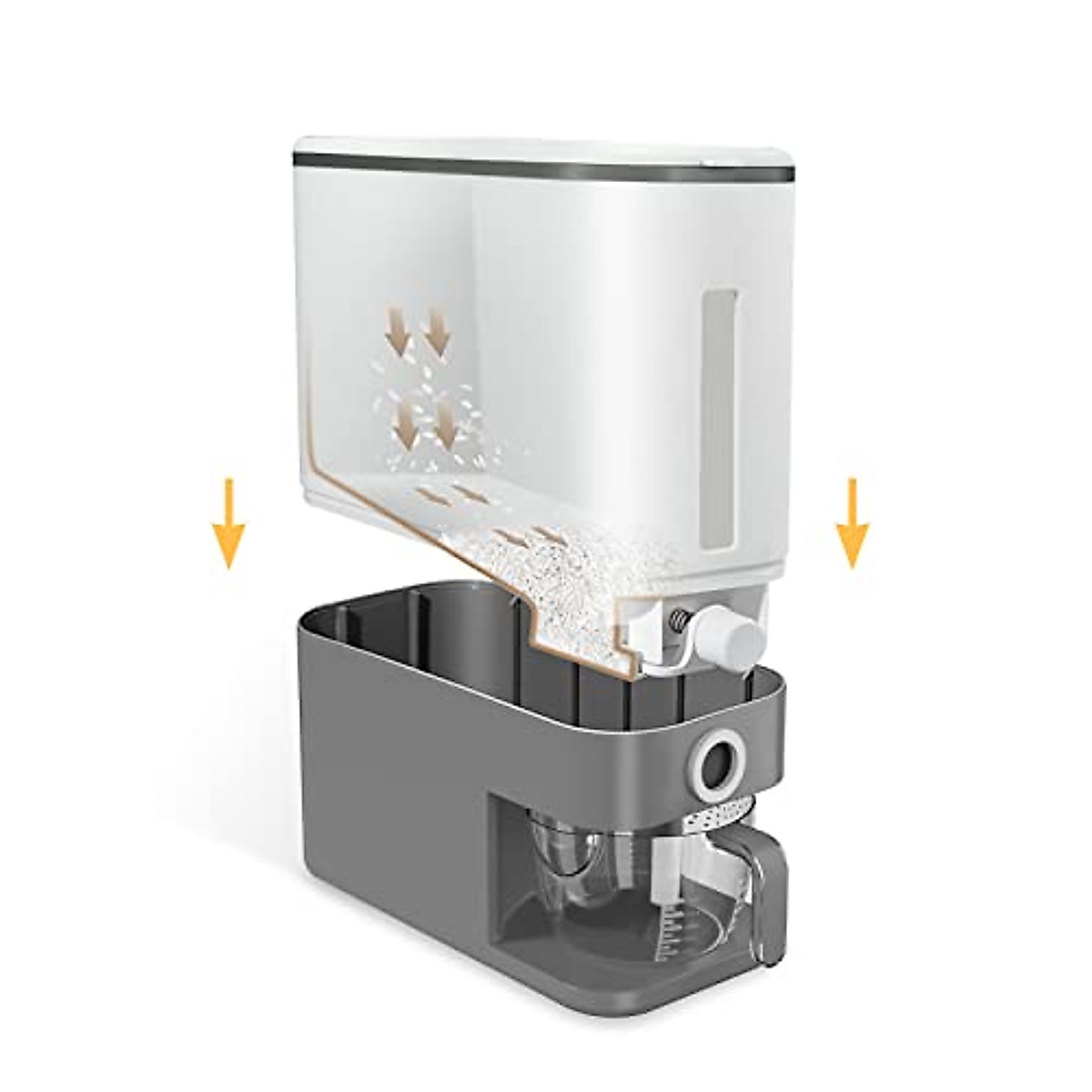 SEE SPRING 25 Lbs Rice Dispenser, Rice Container Storage with Lid, Cereal Dispenser Countertop Bin, Kitchen Storage Organizer for Dry Food Flour