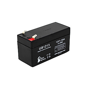 Replacement for Werker WKA12-1.3F Battery - Replacement UB1213 Universal Sealed Lead Acid Battery (12V, 1.3Ah, 1300mAh, F1 Terminal, AGM, SLA) - Includes Two F1 to F2 Terminal Adapters